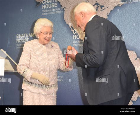 Queen Elizabeth Ii Presents Chatham House Prize 2019 Hi Res Stock