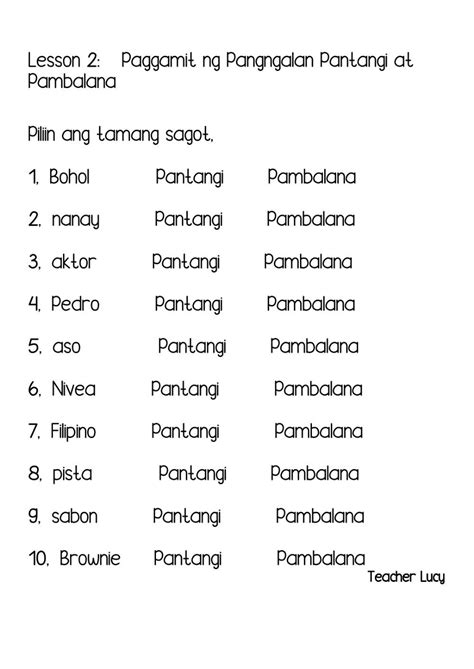 Pantangi At Pambalana Activity Artofit