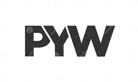 Pyw Logo Design Template With Strong And Modern Bold Text Initial Based Vector Logotype