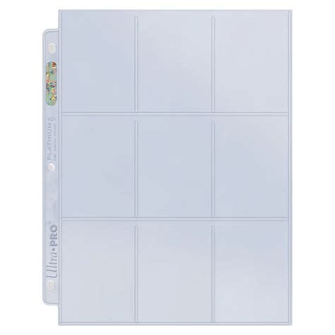 Ultra Pro Platinum Series 9 Pocket Pages 100ct Box The Baseball Card