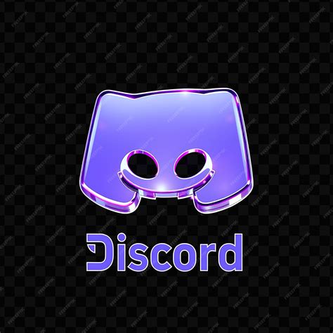 Discord Logo With 3d Render Holographic Material Pulsating Glow Purple
