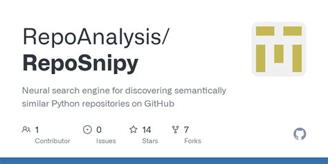 GitHub RepoAnalysis RepoSnipy Neural Search Engine For Discovering Semantically Similar