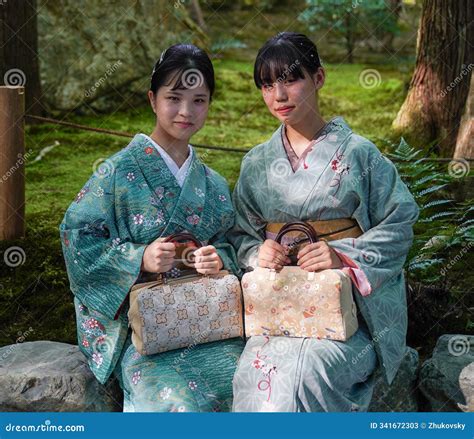 Young Japanese Women Kimono With Colorful Kyoto Japan Editorial Image