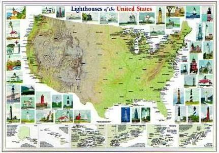 Lighthouses Of The United States Map