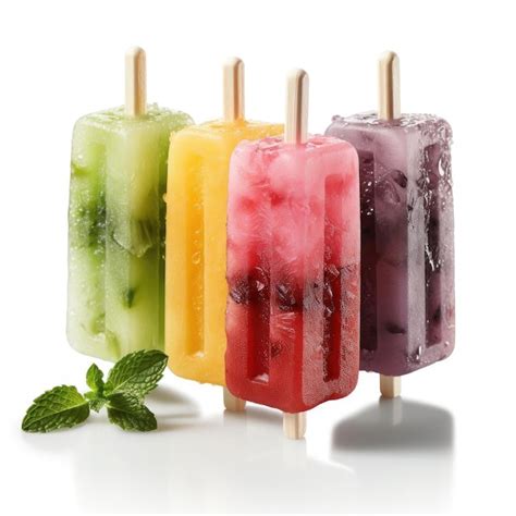 Premium Ai Image Frozen Popsicles With Colorful Slices In Traditional Style