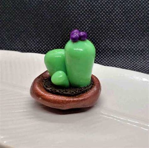 Handmade Clay Miniature Potted Cacti Trio