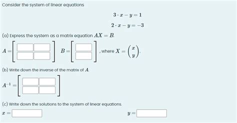 Solved Consider The System Of Linear Chegg