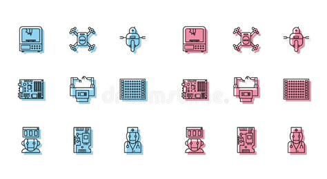 Set Line Robot Electronic Computer Components Motherboard Digital Chip D Printer Doctor