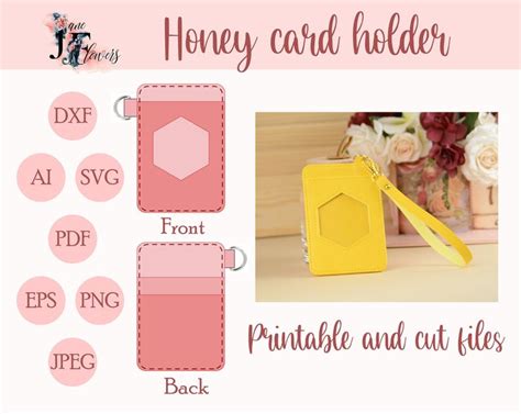 Honey Business Card Holder Slim Purse Leather Wallet Template Diy