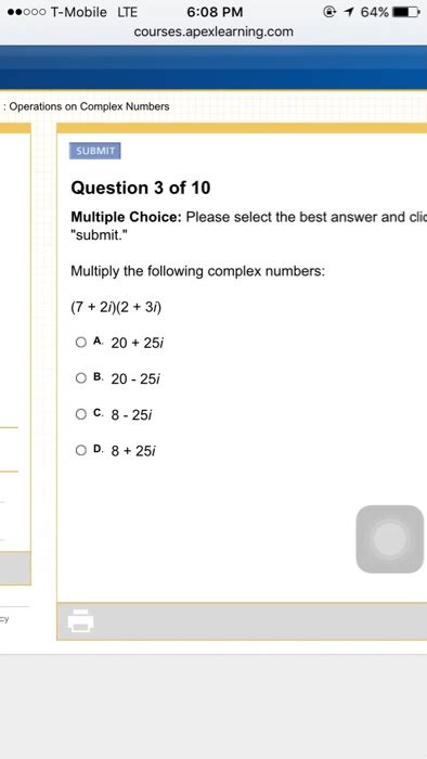 solved multiply the following complex numbers 7 2i 2