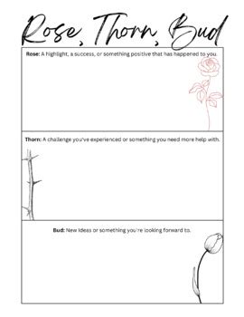 Rose Thorn Bud Quick Reflective Writing By Lets Make English Easy