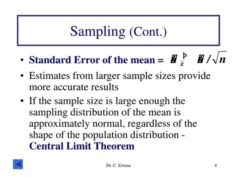 PPT Statistical Sampling Analysis Understanding Sample Data Dr C Ertuna PowerPoint