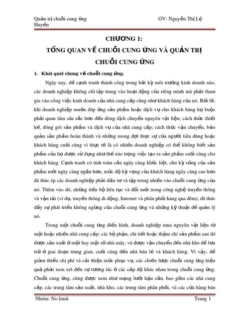 (123doc) - Bai-Thao-Luan-Nhom-Phan-Tich-Chuoi-Cung-Ung-Cua-Cong-Ty-Sua-Dau-Nanh-Vinasoy | PDF
