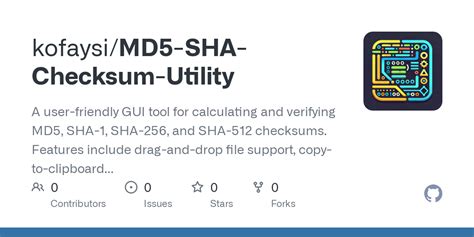 GitHub Kofaysi MD5 SHA Checksum Utility A User Friendly GUI Tool For Calculating And