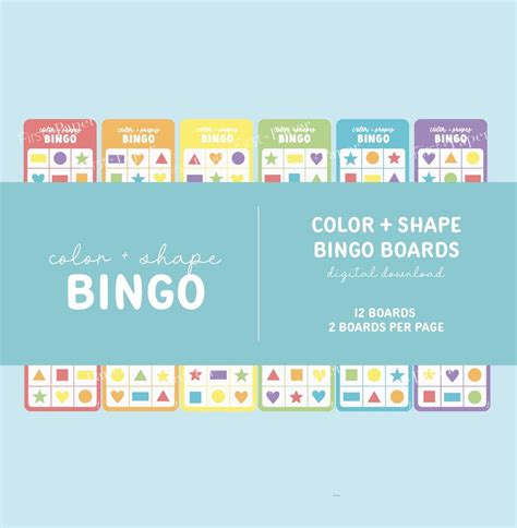 Colors Shapes Bingo Digital Download Only Color And Shape