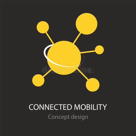 Connected Mobility Abstract Yellow Busines Icon Stock Vector