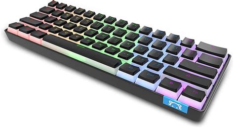 TRAHOO Mini 60 Mechanical Gaming Keyboard PBT Pudding Keycap Bluetooth 5 0 Rainbow Keyboard