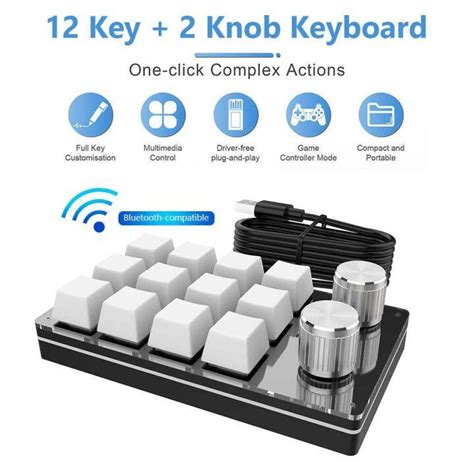 Custom Macro Keyboard 12 Key 2 Knob Bluetooth USB Hotswap Mechanical Keypad Programmable One
