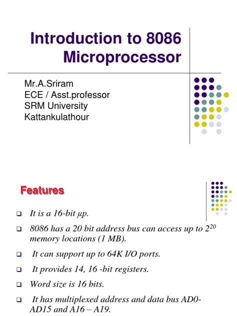 Introduction To 8086 Microprocessor Architecture Pdf Assembly Language Central Processing Unit