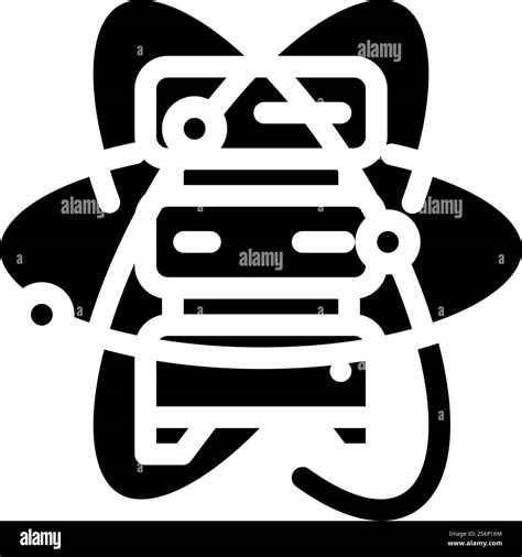 Quantum Computer Data Server Glyph Icon Vector Quantum Computer Data Server Sign Isolated