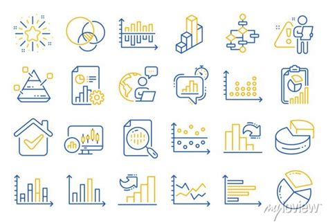 charts and diagrams line icons report 3d chart block diagram posters for the wall posters
