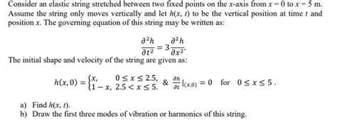 solved consider an elastic string stretched between two