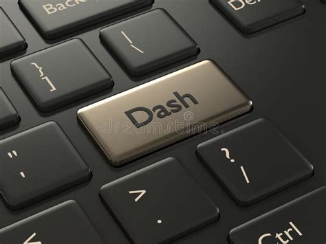3d Render Of Computer Keyboard With Dash Button Stock Illustration Illustration Of Digital