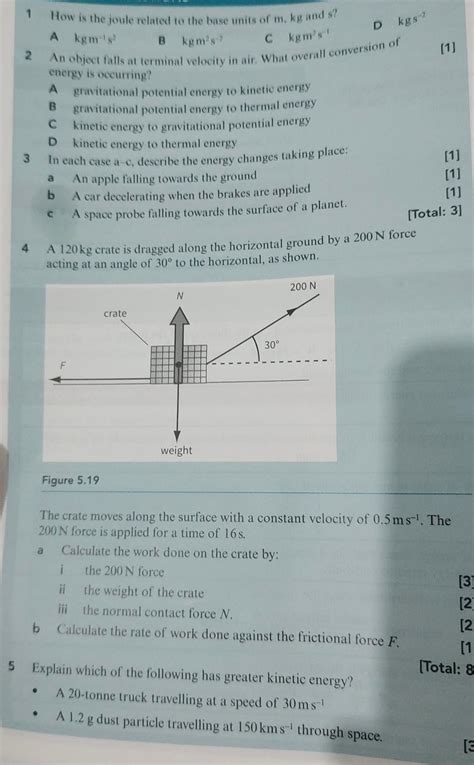 Solved 1 How Is The Joule Related To The Base Units Of Mkg