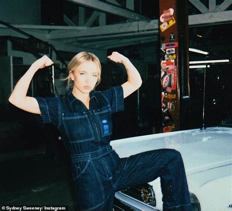 Sydney Sweeney Pulls Back Her Blonde Locks And Zips Into A Denim
