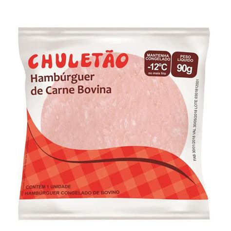 Hamburguer De Carne Bovina Chuletao 56g Supermercado Industrial