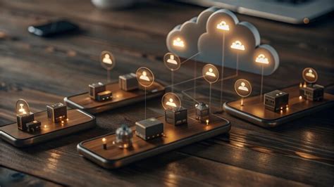 3d Flat Vector As Cloud Computing And Iot Integration With Connected Device Icons Concept As