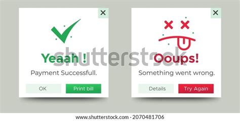 Payment Message Popup Window Ui Design Stock Vector Royalty Free Shutterstock