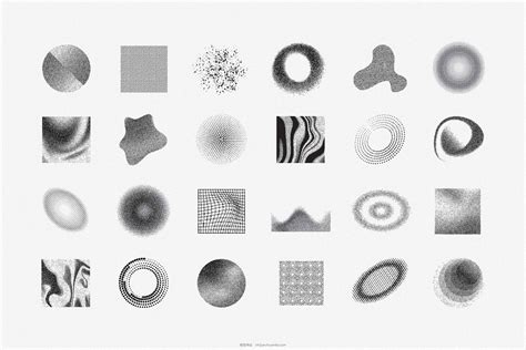 像素抖动效果矢量图形合集 144 Dithering Bitmap Vector Shapes