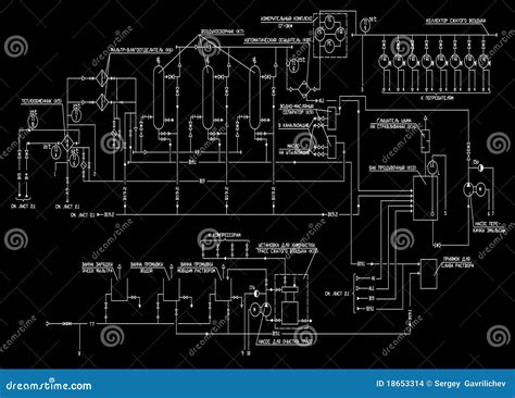 The Engineering Scheme Of Automation Stock Illustration Illustration