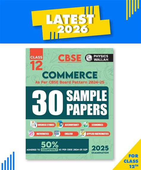 Pw Cbse Class 12 Commerce Stream Combined 30 Sample Papers Board Exams