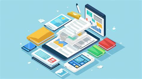 Embrace The Future Of Mobile Document Management With Innovative Apps 2d Illustration Graphics