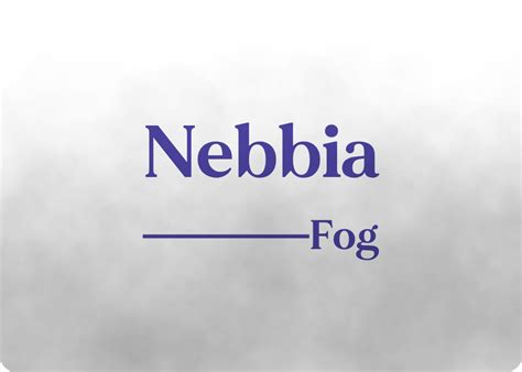 Meaning And Definition Of Nebbia