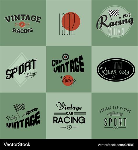 Vintage Car Racing Badges And Emblems Royalty Free Vector