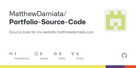 Github Matthewdamiata Portfolio Source Code Source Code For My Website Matthewdamiata