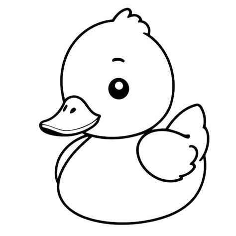 유아 를 위해 손으로 그린 귀여운 오리 의 터 일러스트레이션 프리미엄 벡터