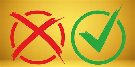 Premium Vector Set Check Mark And Cross Illustration On Transparent Background