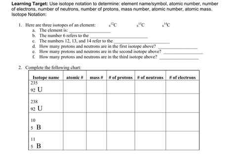 Learning Target Use Isotope Notation To Studyx