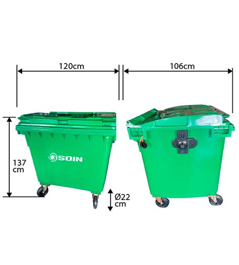 Contenedor De Basura Grande Verde 1100 Litros