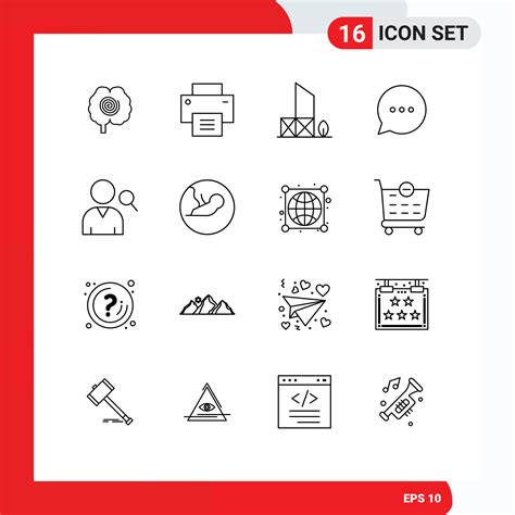 User Interface Pack Of 16 Basic Outlines Of Search Comment Baywatch