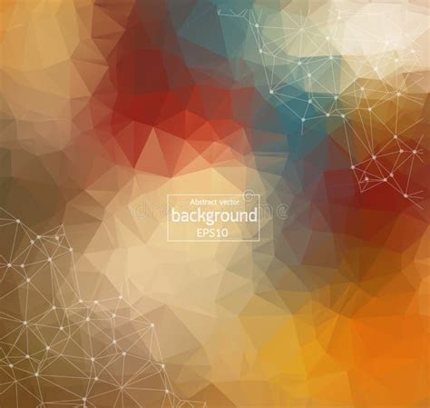 Geometric Vintage Polygonal Background Molecule And Communication Connected Lines With Dots