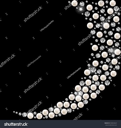 Pearl Falling Gems Abstract Background Shiny Stock Vector Royalty Free