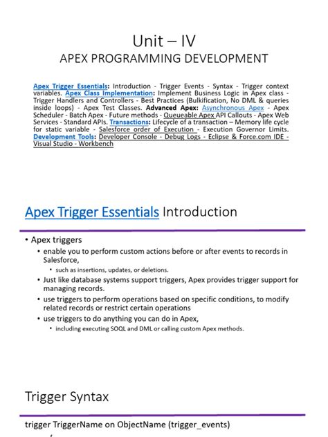 Unit Iv Advanced Apex Pdf Computer Programming Computing