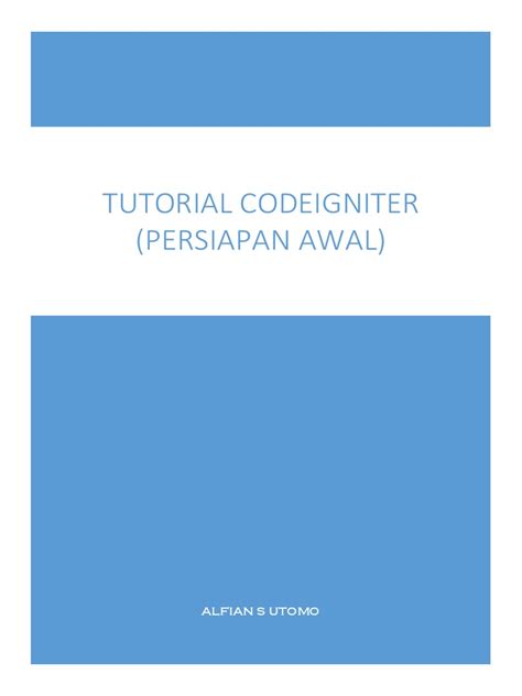 Tutorial Codeigniter Persiapan Awal Pdf Komputer Teknologi