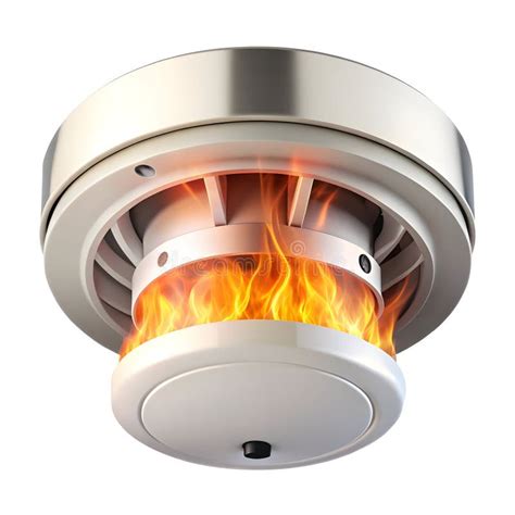 Fire And Flame Detector 3d Rendering Isolated On White Background Stock