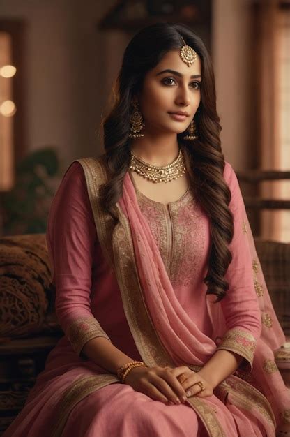 Indian Girl In Saree Premium Ai Generated Image